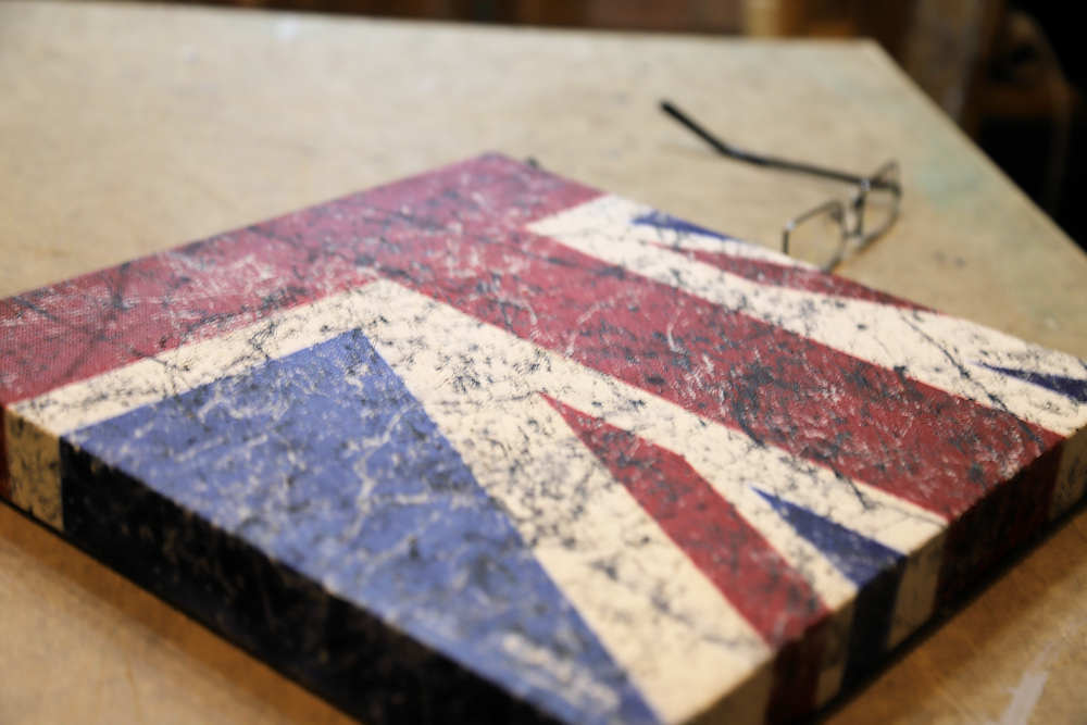 Union Jack pop art abstract painting