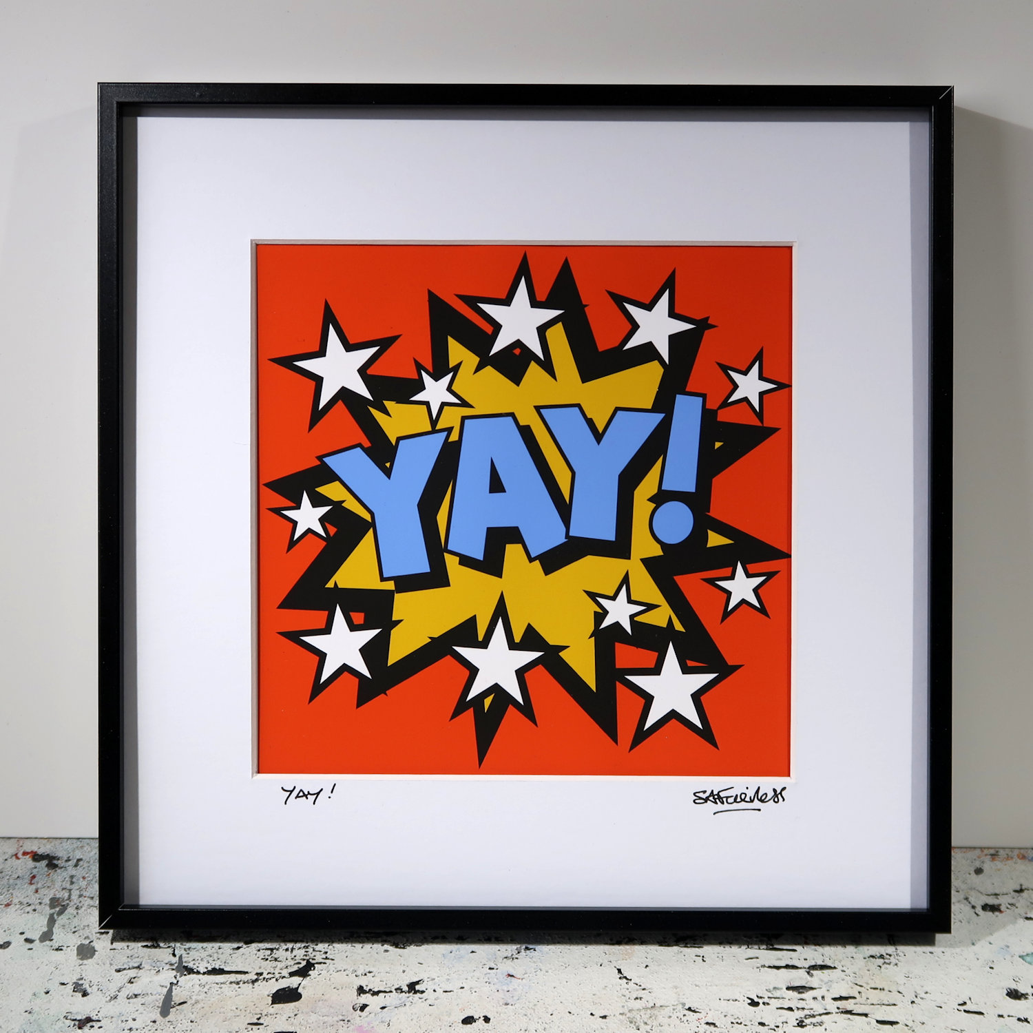 YAY! - framed pop art comic word print