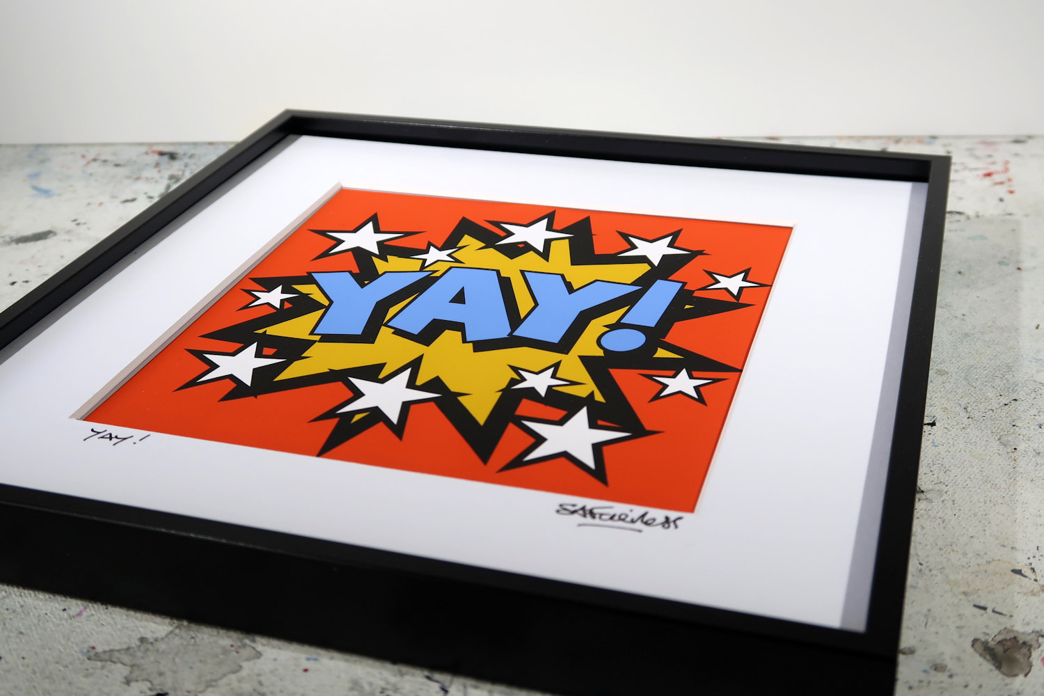 YAY! - framed pop art comic word print